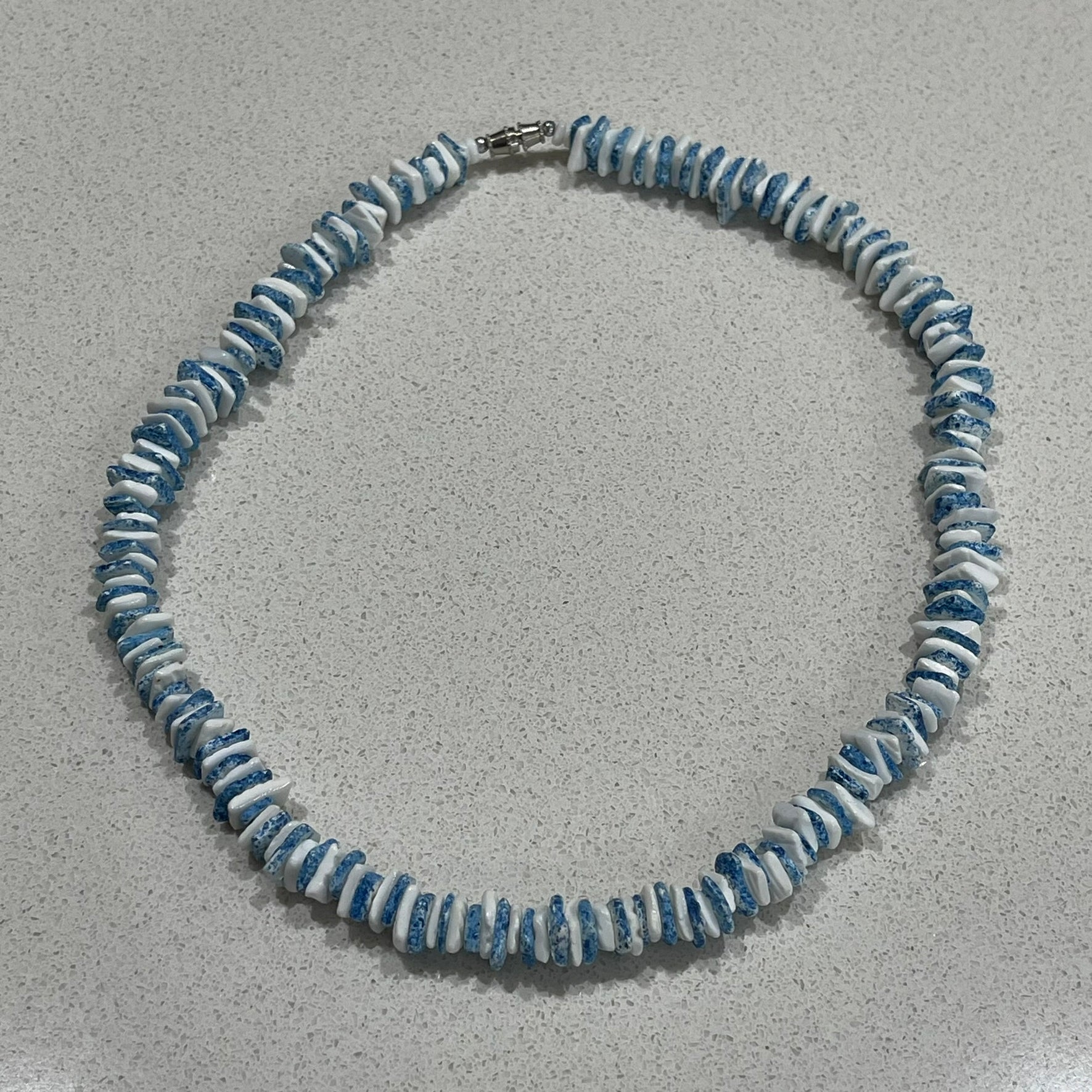 Blue + White Shell Chip Necklace– Travel and Tide