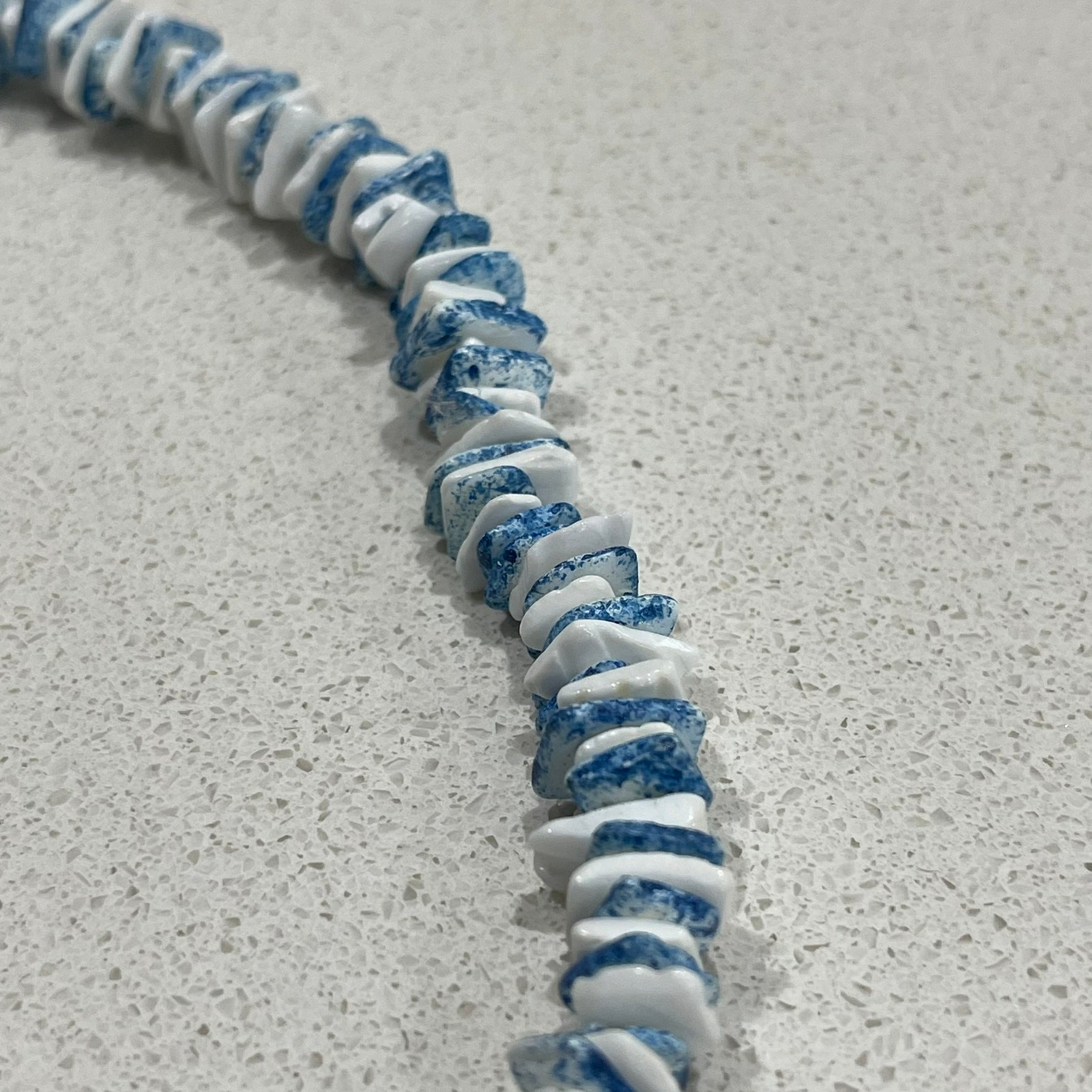 Blue + White Shell Chip Necklace– Travel and Tide